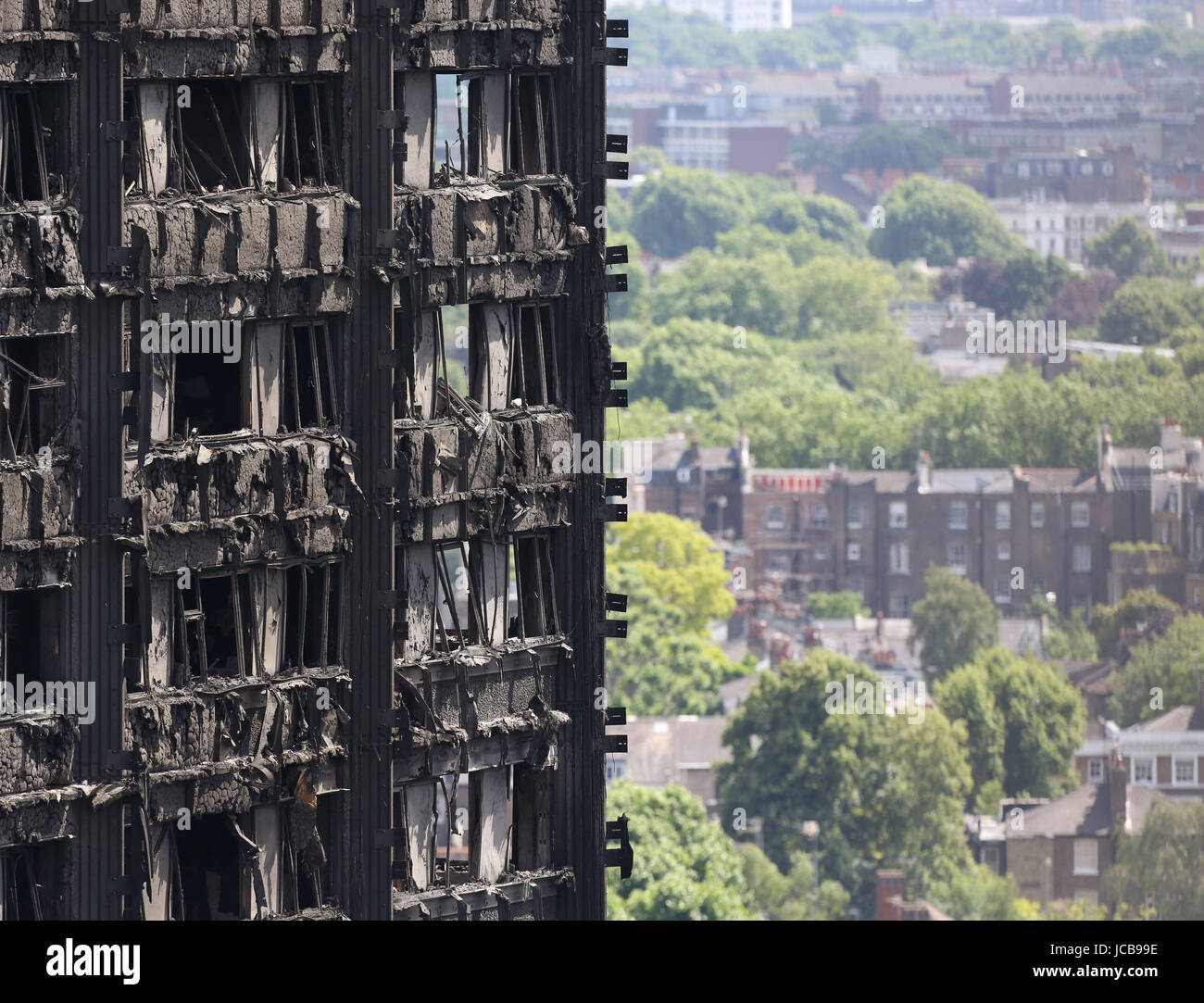 Grenfell Tower in west London after a fire engulfed the 24-storey ...