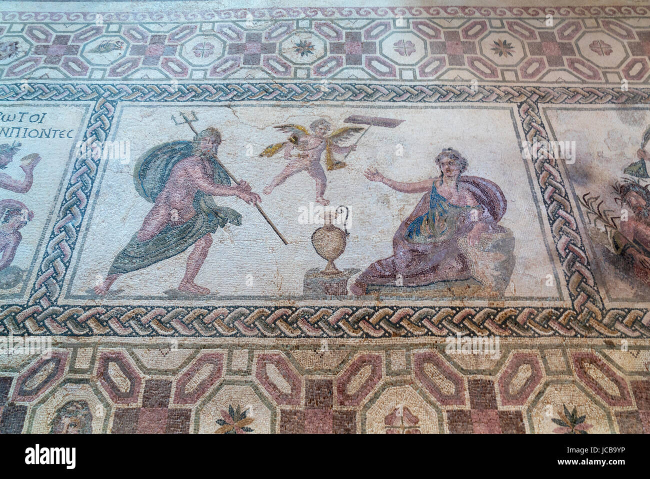 Paphos archaeological park, Mosaics, harbour area, Paphos, Cyprus Stock ...