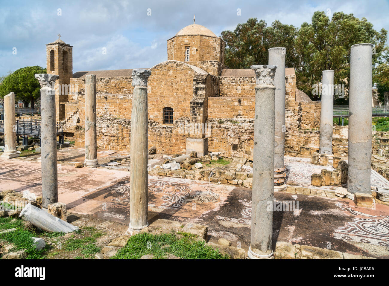 Agia Kyriaki church, Paul's Pillar. Paphos, Cyprus Stock Photo - Alamy