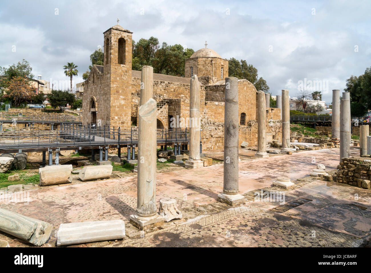 Agia Kyriaki church, Paul's Pillar. Paphos, Cyprus Stock Photo - Alamy