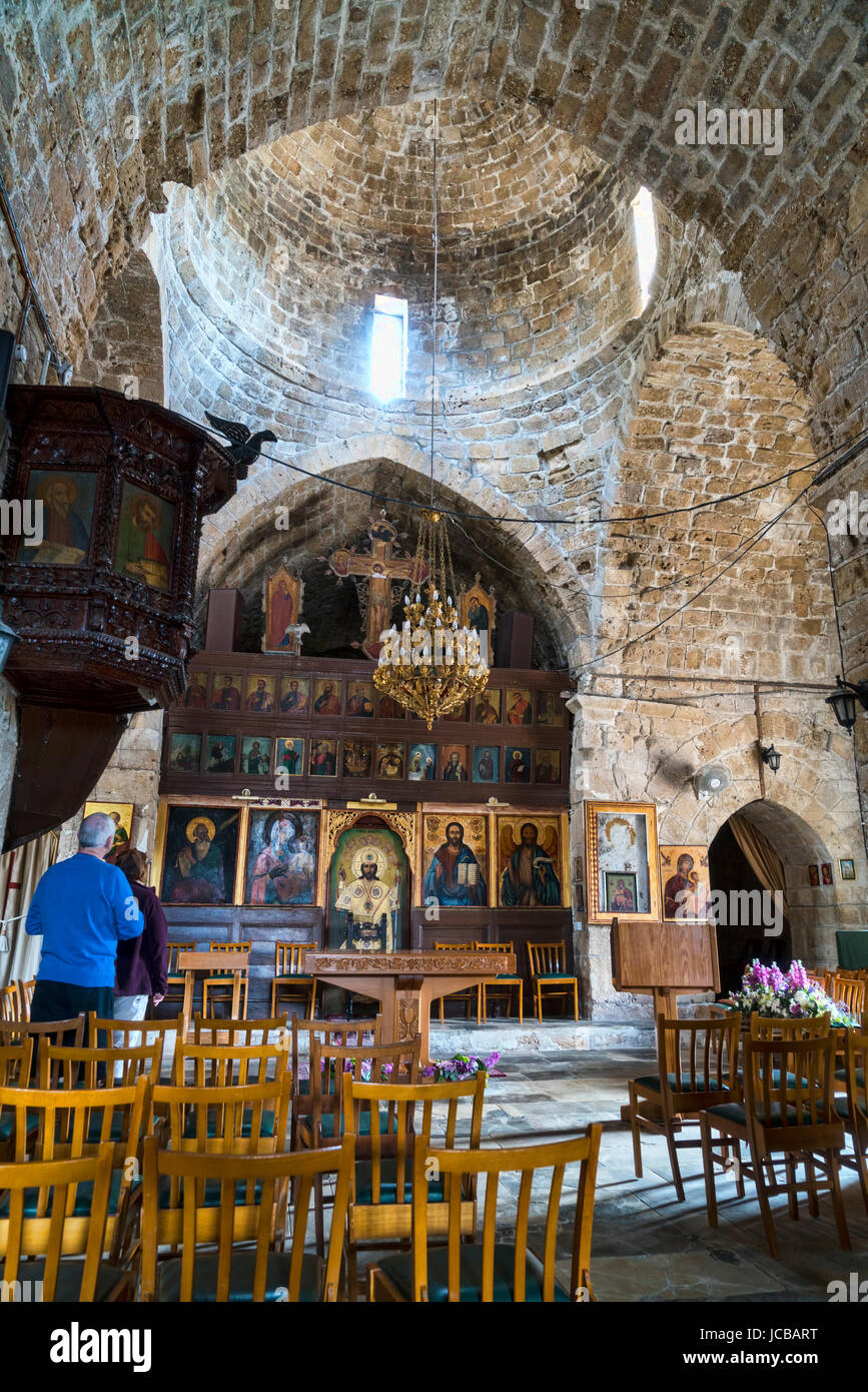 Agia Kyriaki church, Paul's Pillar. Paphos, Cyprus Stock Photo - Alamy