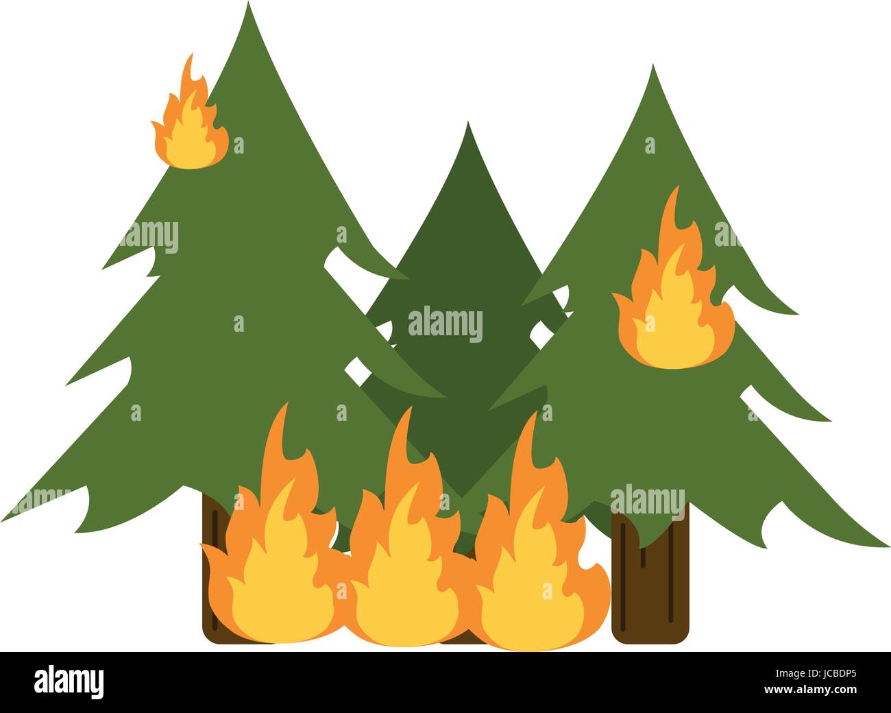 Trees burning in forest Stock Vector Image & Art - Alamy