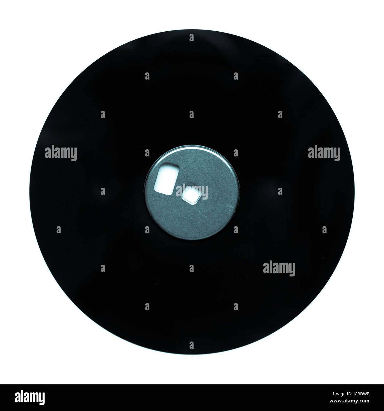 Magnetic floppy disk for computer data storage isolated over white ...