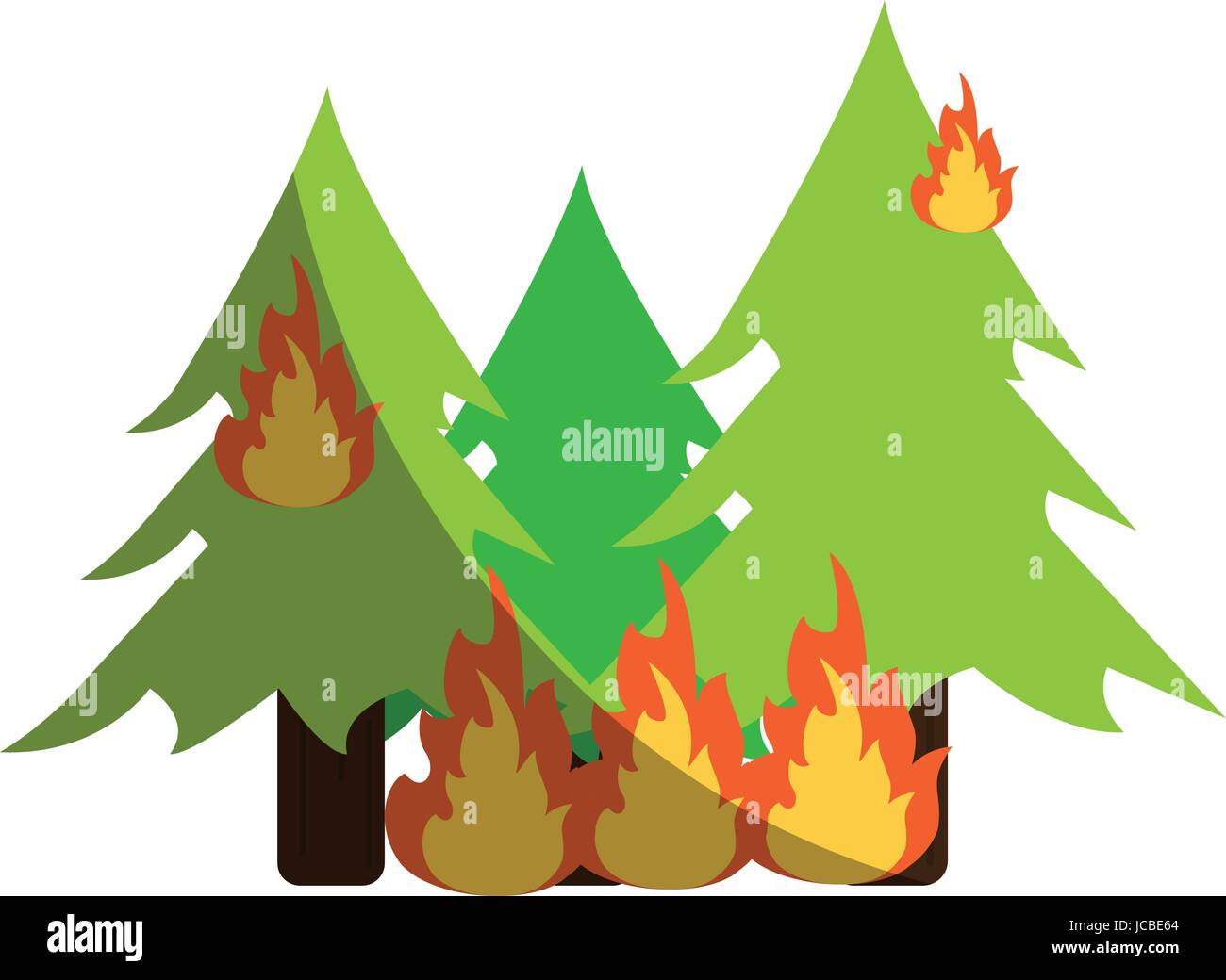 Forest fire tree trunk Stock Vector Images - Alamy
