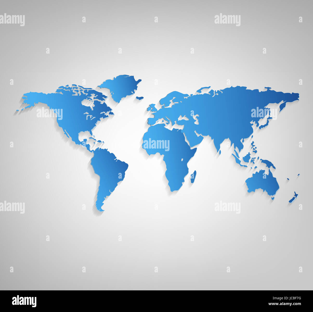 Blue Design World Map On A Gray Background Stock Photo - Alamy