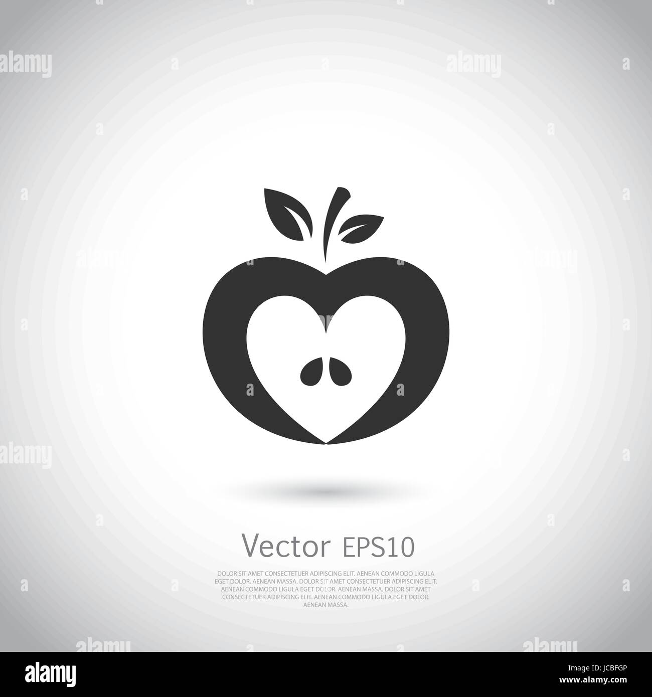 Heart shaped apple vector logo, label, icon Stock Vector Image & Art ...