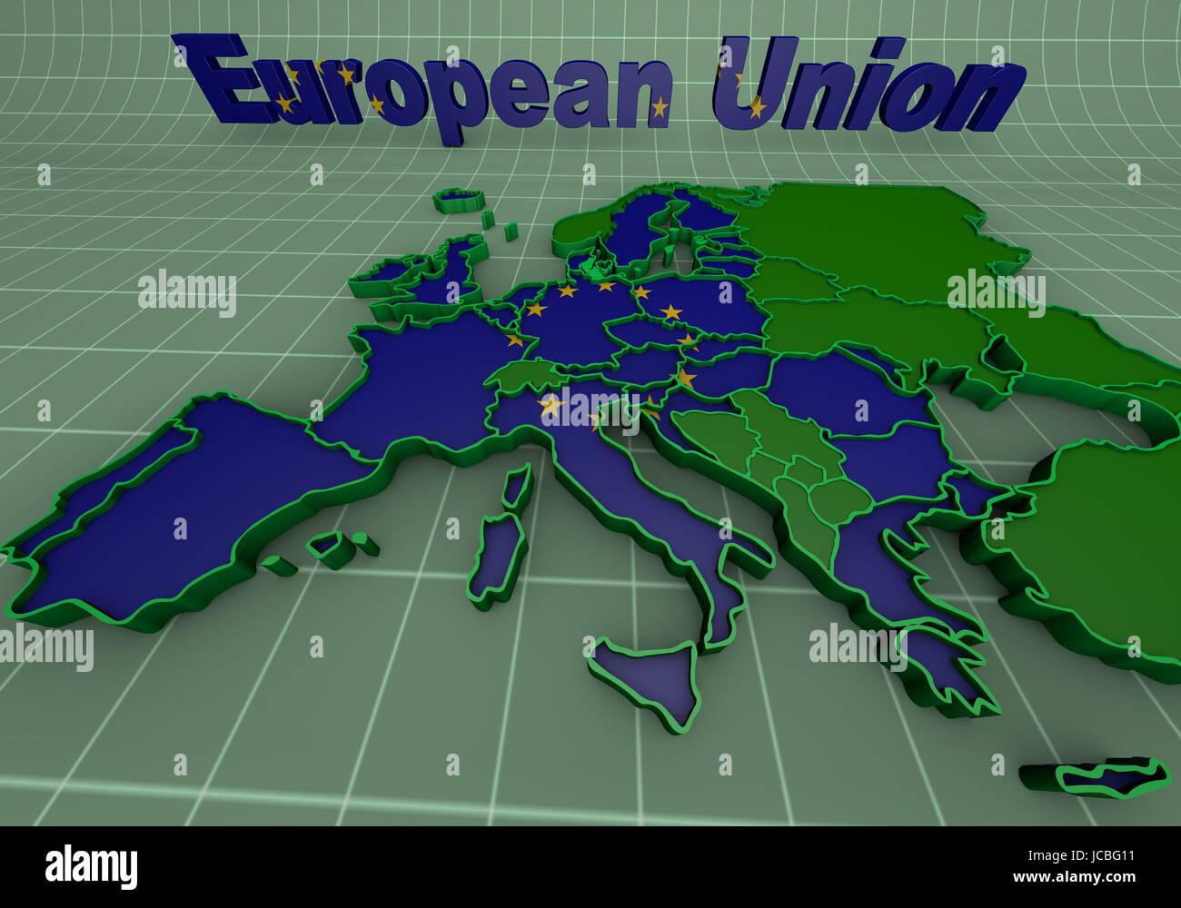 Map of European countries business 3d illustration Stock Photo - Alamy