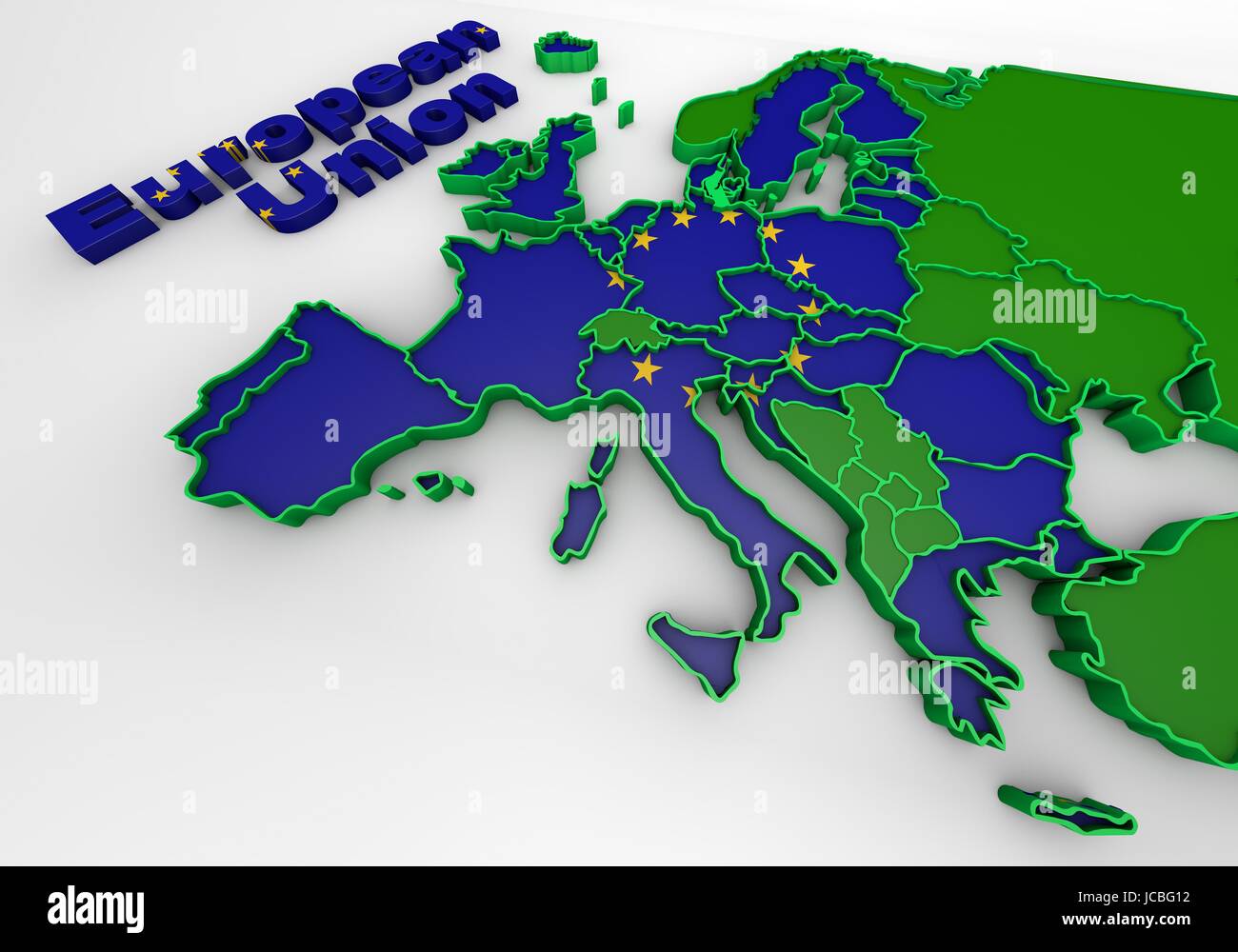 Map of European countries business 3d illustration Stock Photo - Alamy