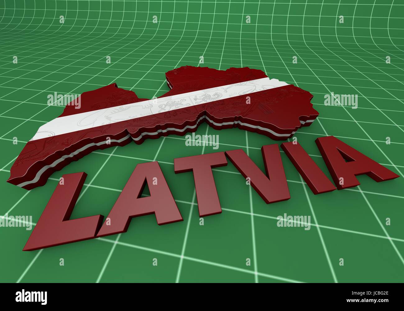 3D Illustration Map of Latvia and latvian Flag Stock Photo - Alamy