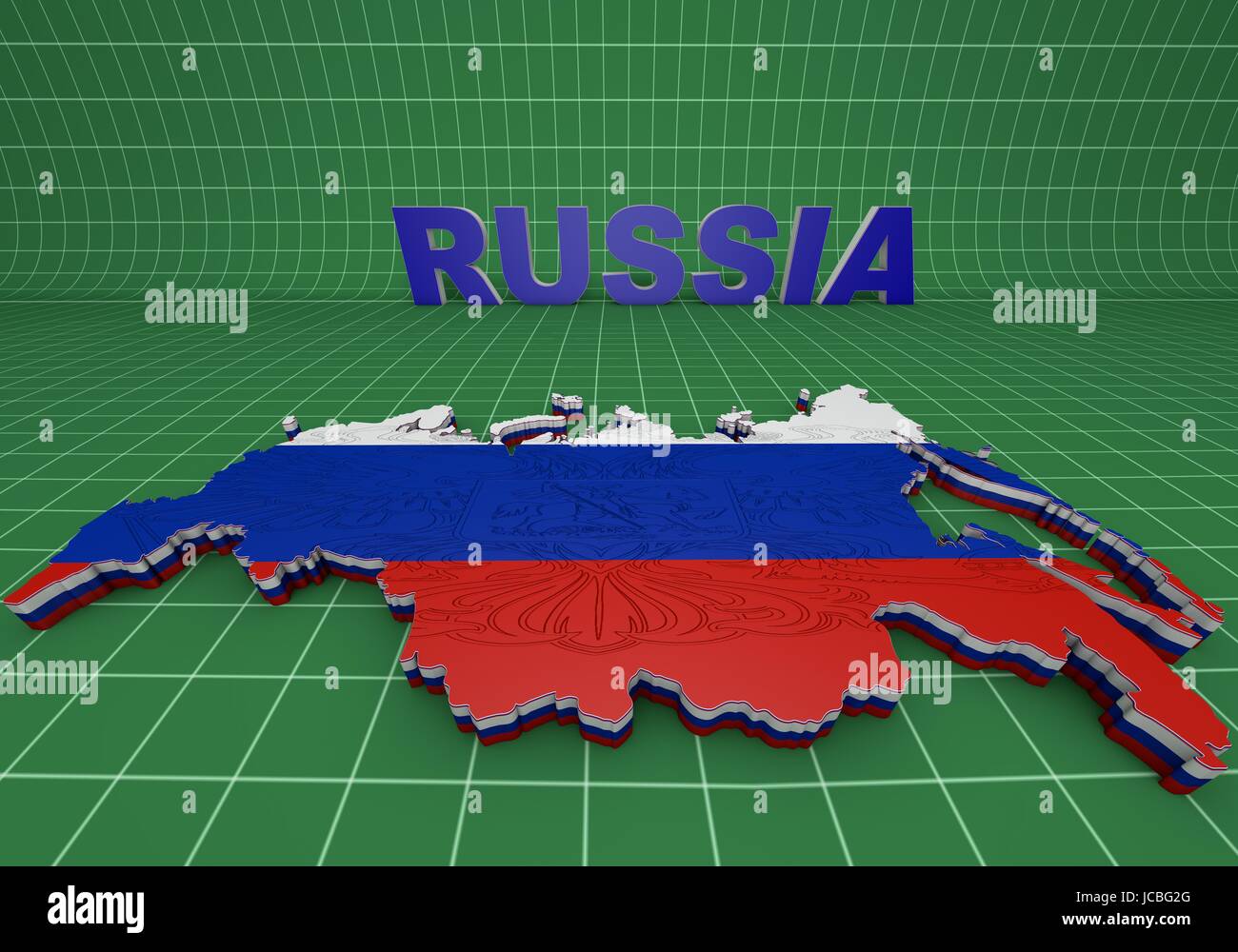 3D illistration of Russia map with flag Stock Photo - Alamy