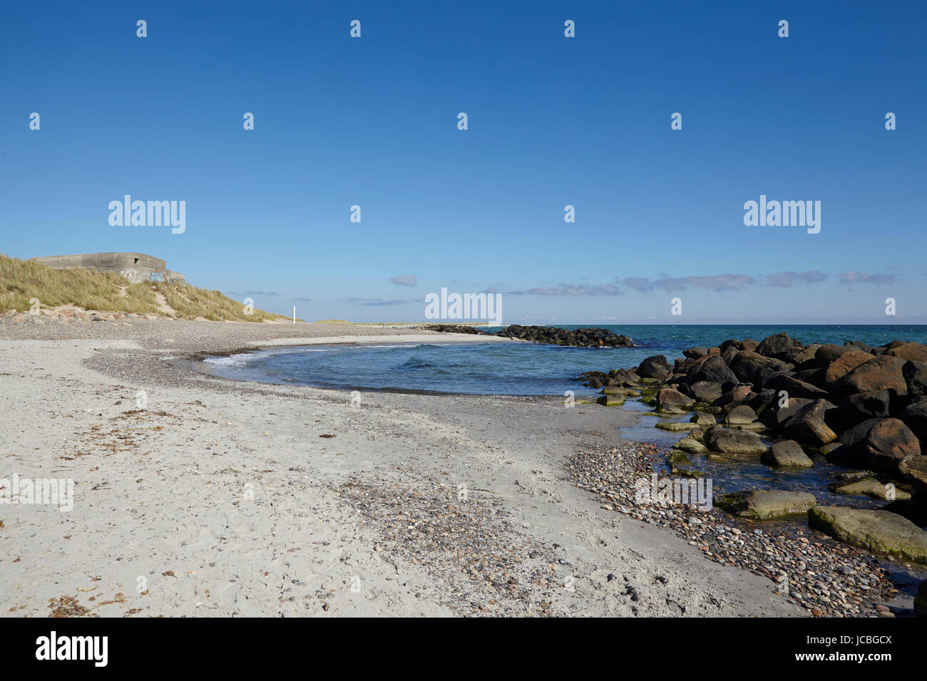 The coastal line at Skagen (Denmark, North Jutland) near the junction ...