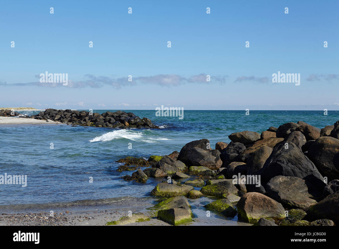 The coastal line at Skagen (Denmark, North Jutland) near the junction ...