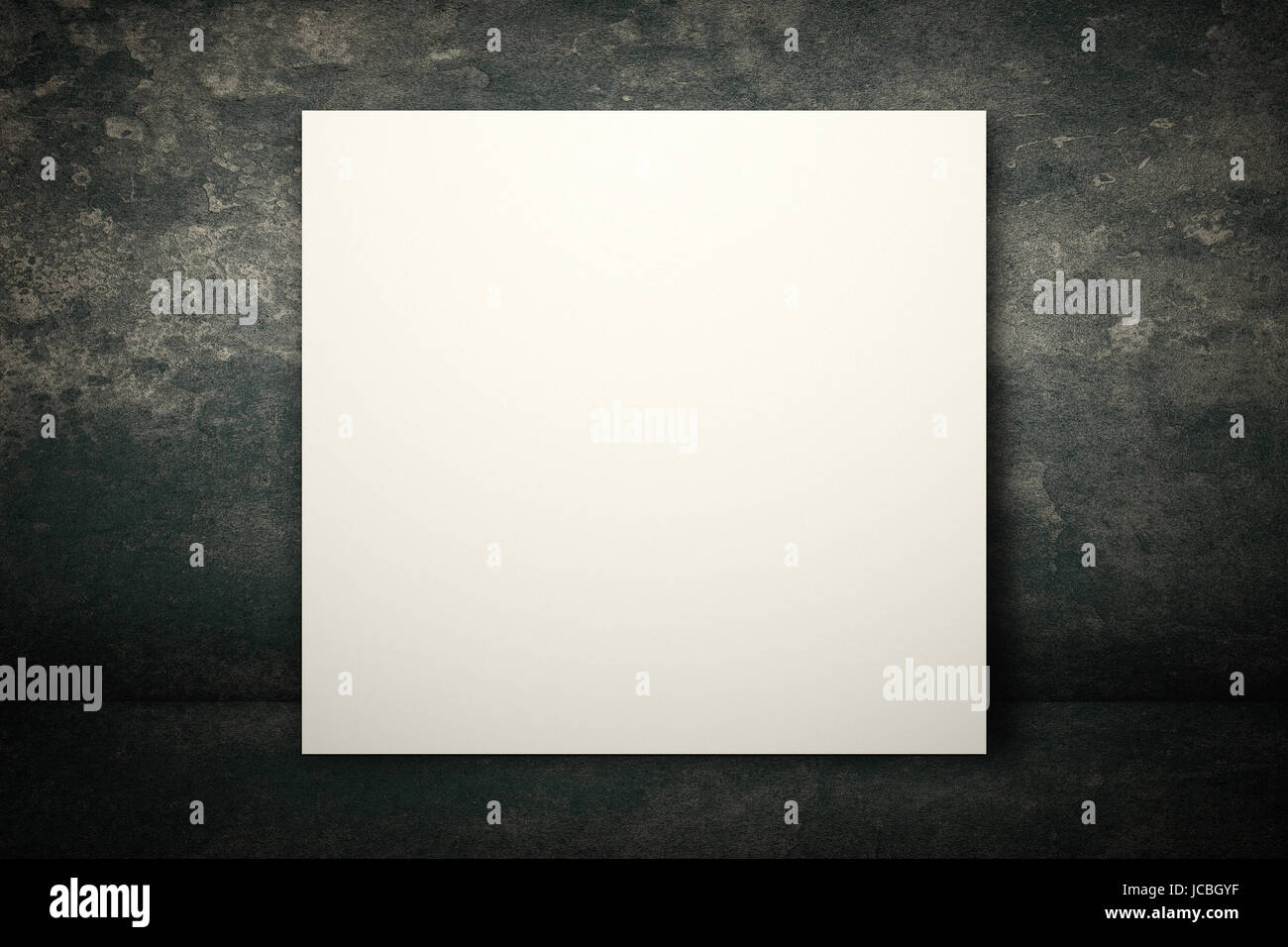 White blank board on wall with nobody Stock Photo - Alamy