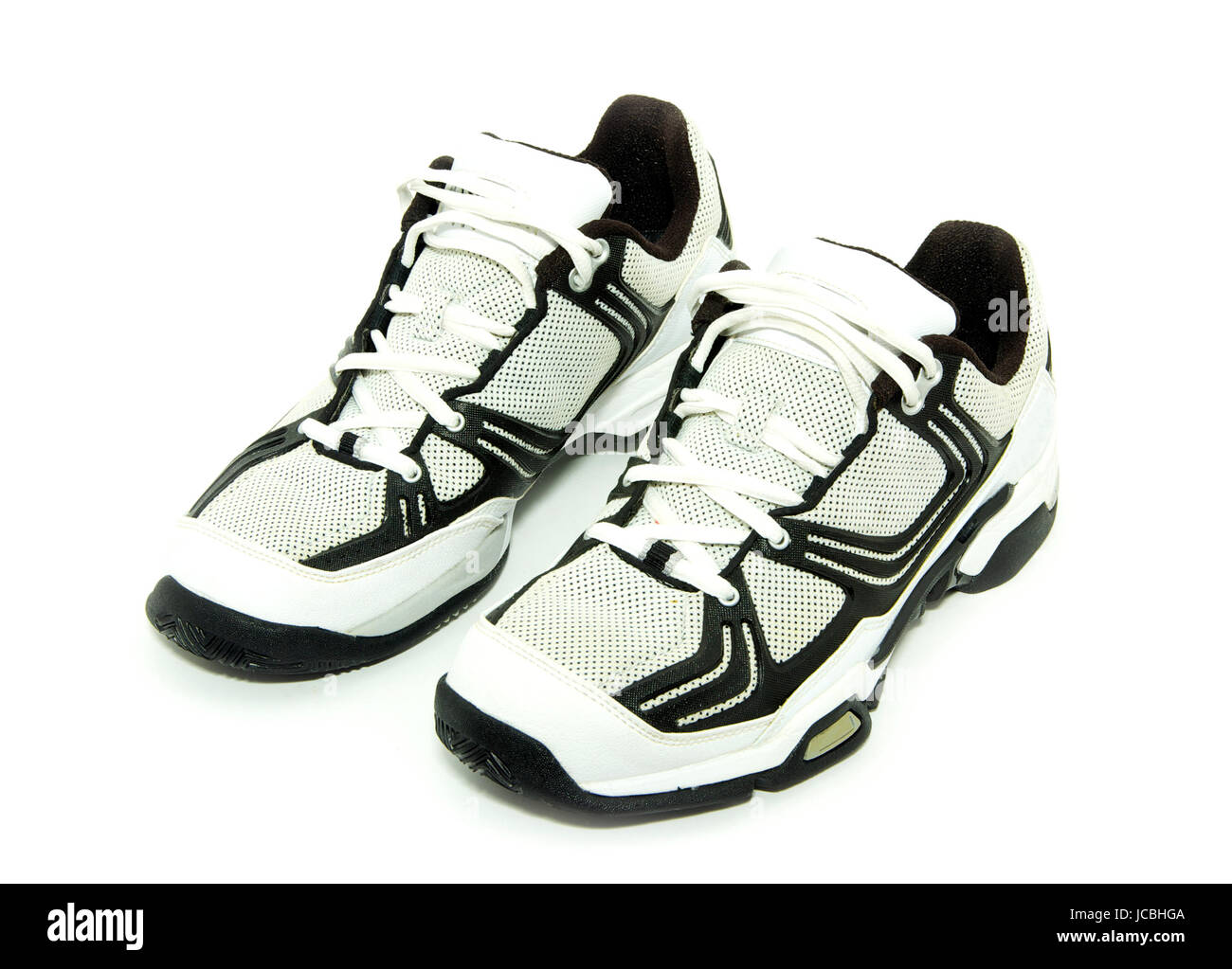 A pair of men's running shoes on white Stock Photo - Alamy