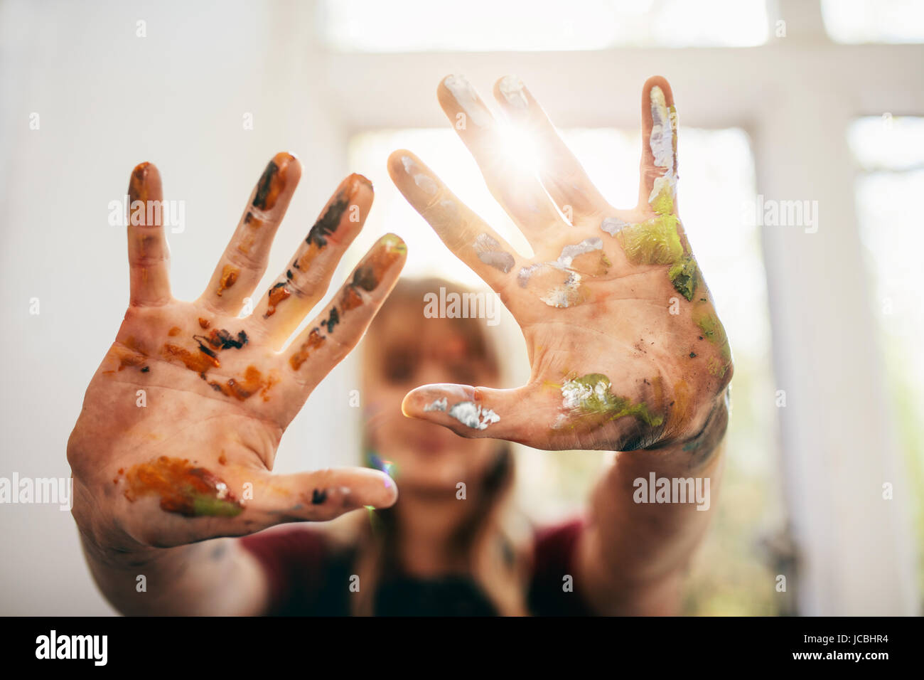 Messy hands hi-res stock photography and images - Alamy