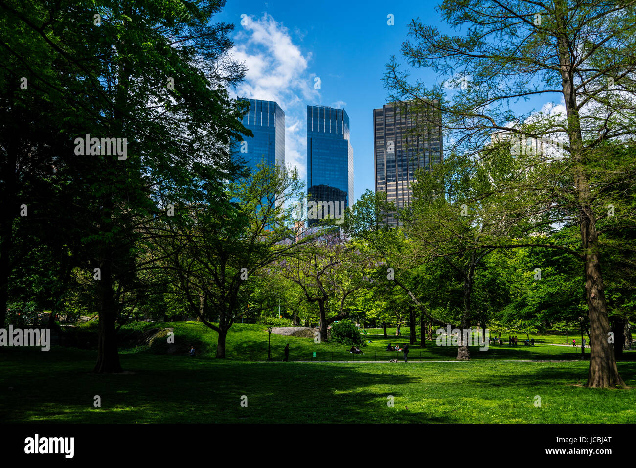 View of Office buildings from Central Park New York Stock Photo - Alamy