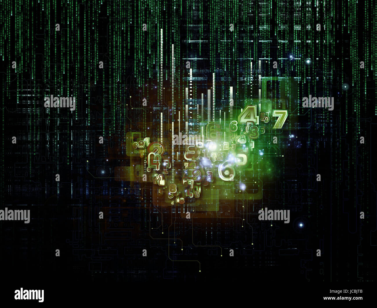 Light of Logic series. Arrangement of numbers, lights and design ...