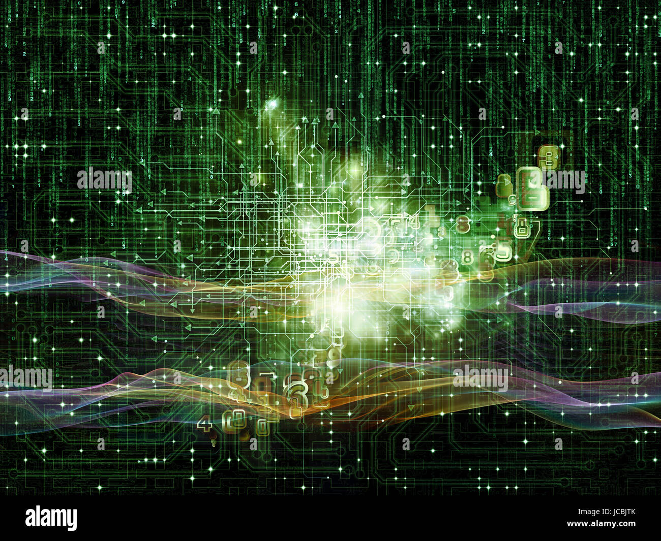 Light of Logic series. Interplay of numbers, lights and design elements ...