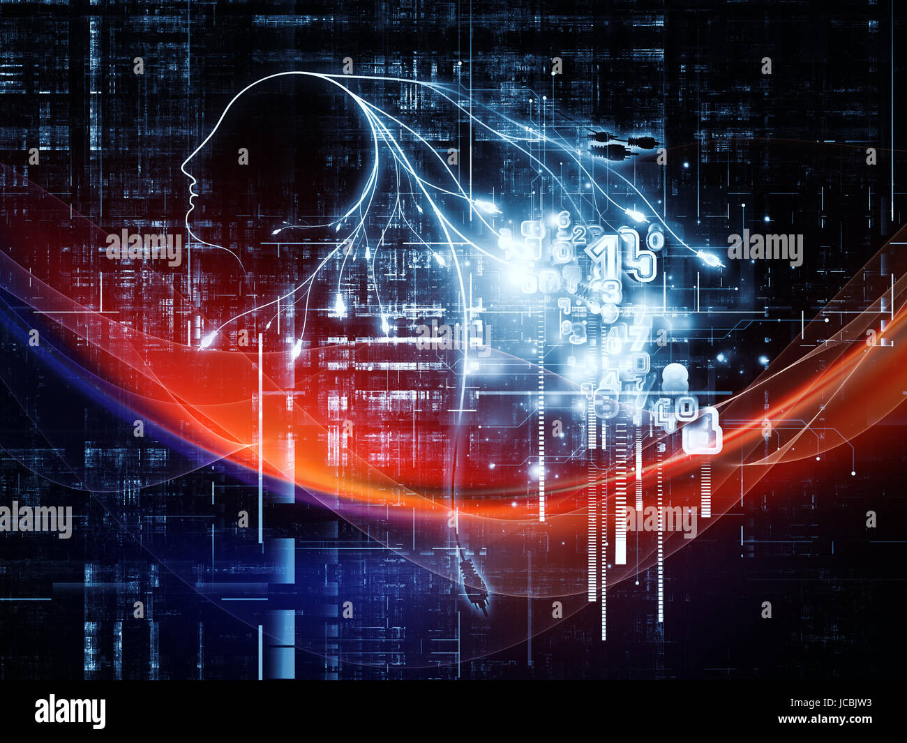Artificial Intelligence series. Composition of human profile and ...