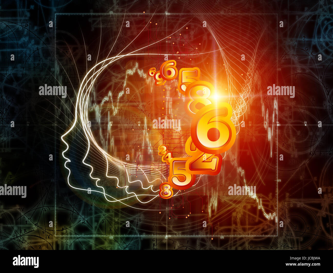 Strange Geometry series. Abstract design made of line drawing, math and ...