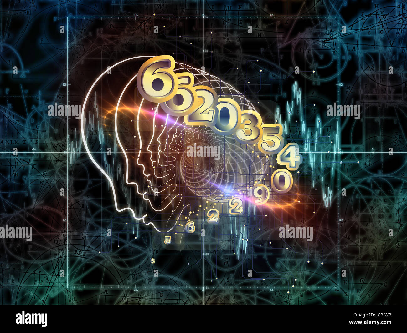 Strange Geometry series. Abstract design made of line drawing, math and ...