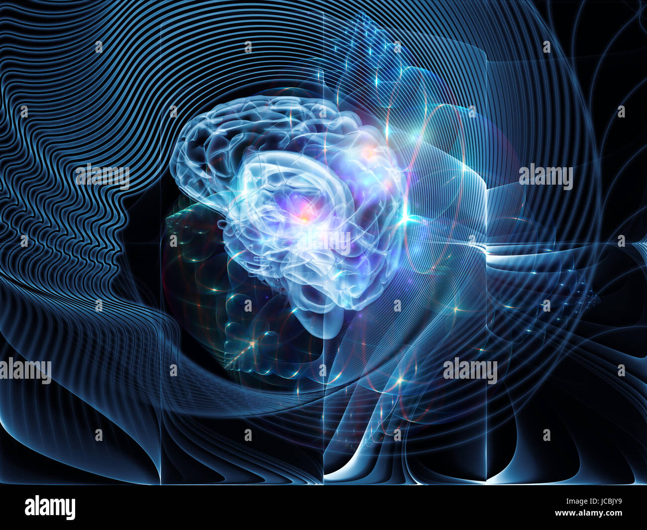 Human Mind series. Abstract design made of brain, human outlines and ...