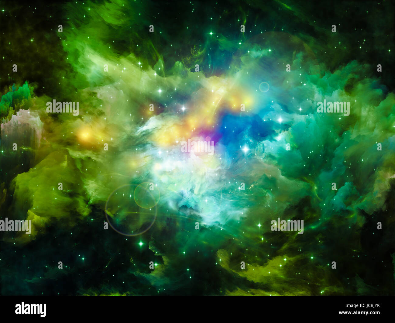 Colors in Space series. Backdrop design of colorful clouds and space ...