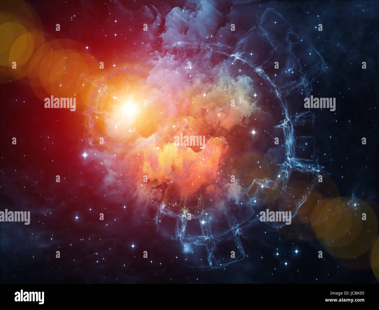 Colors in Space series. Backdrop composed of colorful clouds and space ...