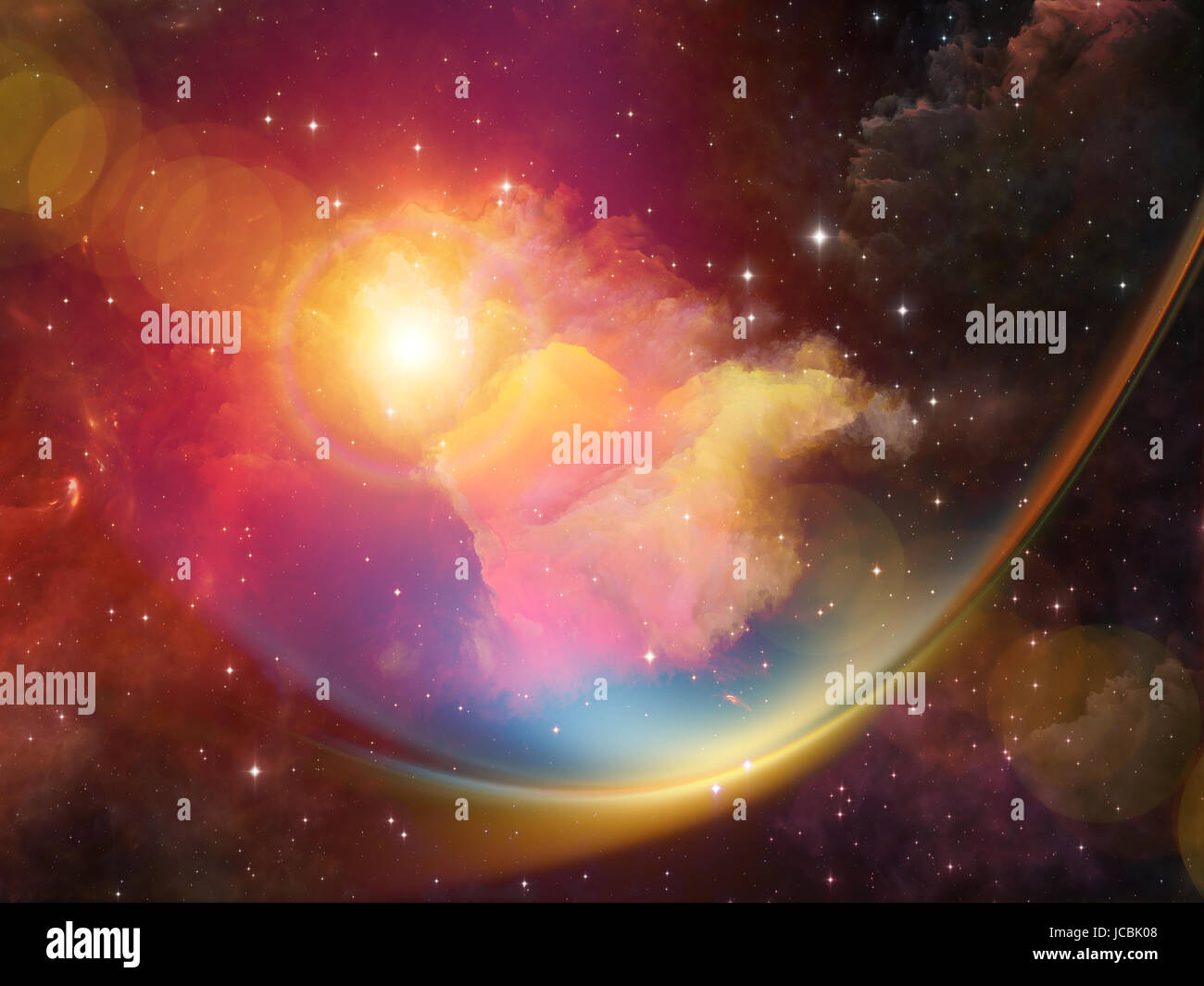 Colors in Space series. Composition of colorful clouds and space ...