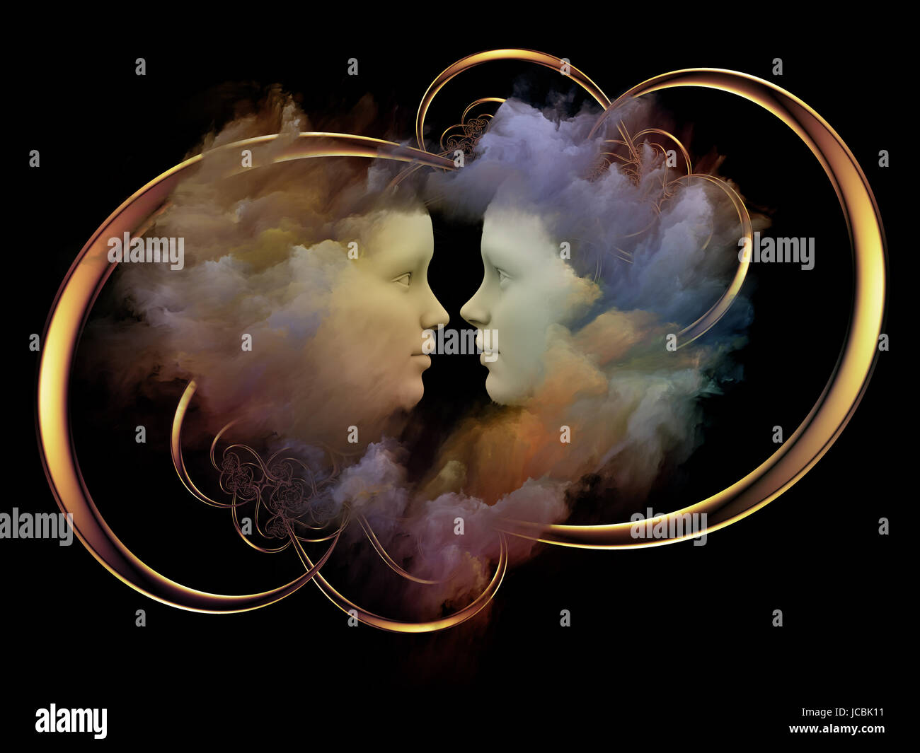 Human Dreams series. Composition of Fused human forms, fractal shapes ...
