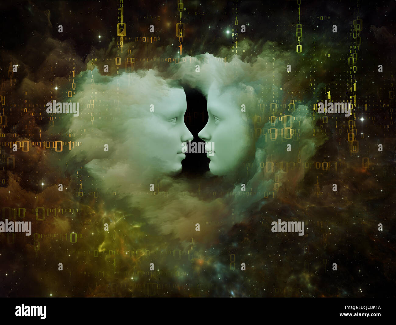 Human Dreams series. Design made of Fused human forms, fractal shapes ...