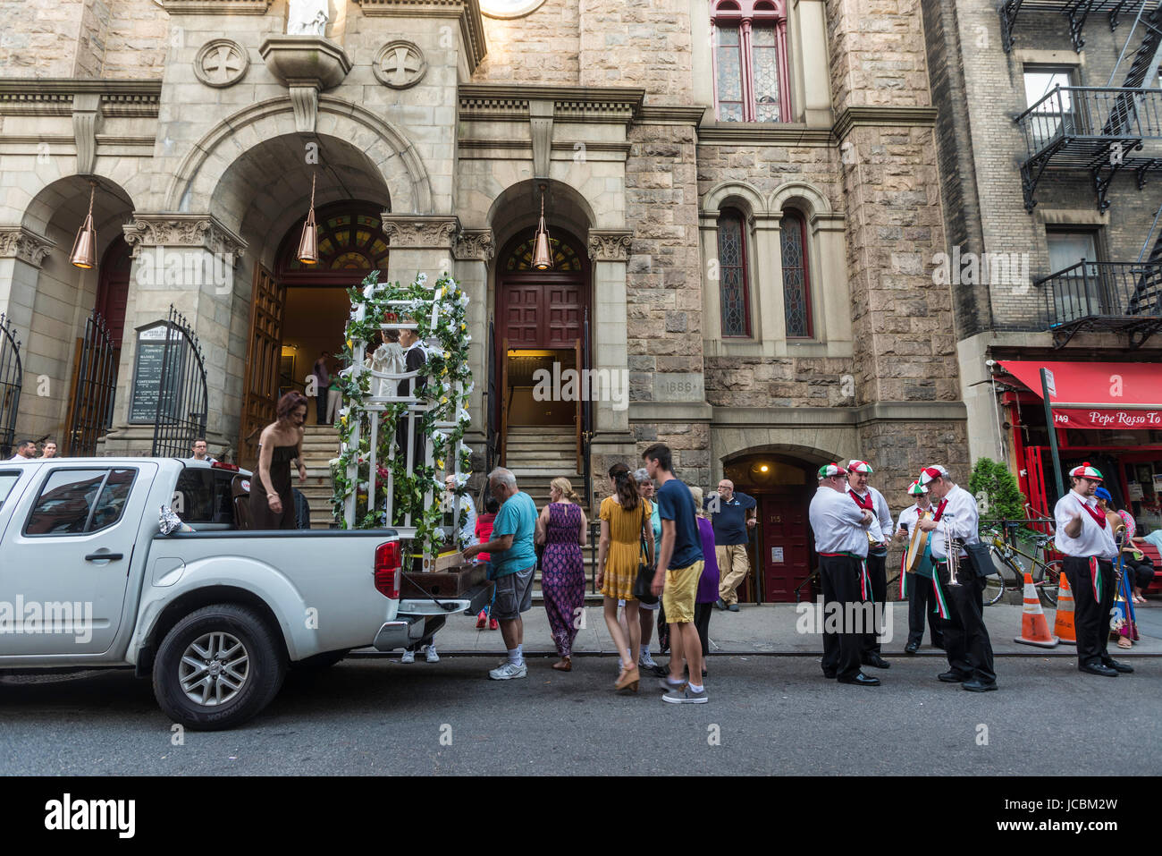 New York, USA - Parishioners assemble outside the Shrine Church of St ...