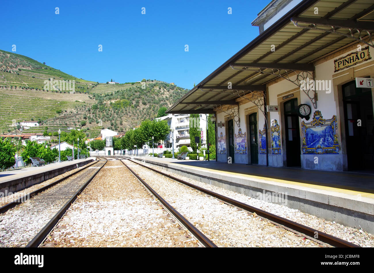 Station of Pinhao village, Portugal Stock Photo - Alamy