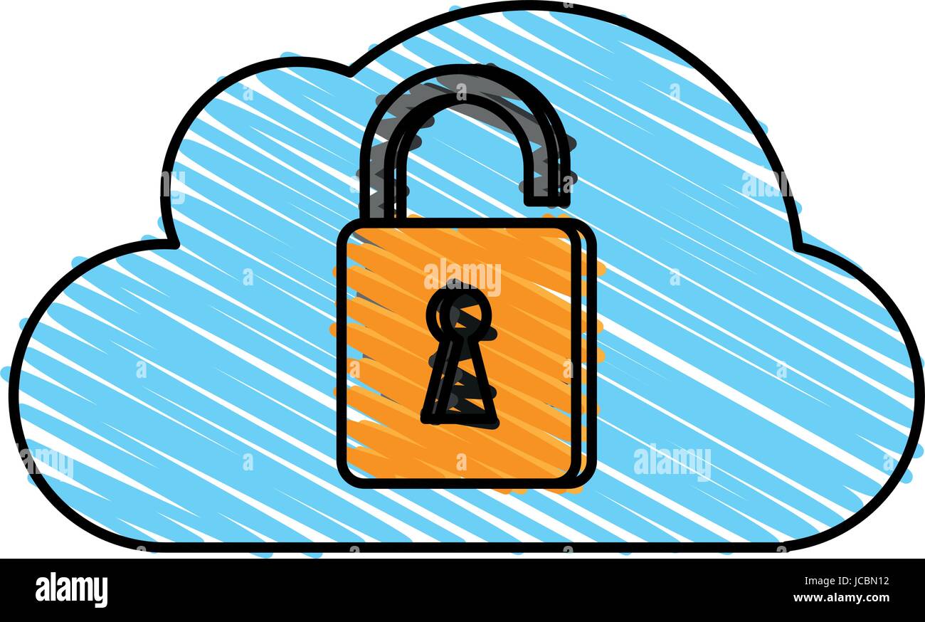 Cloud unlocked padlock Stock Vector Image & Art - Alamy