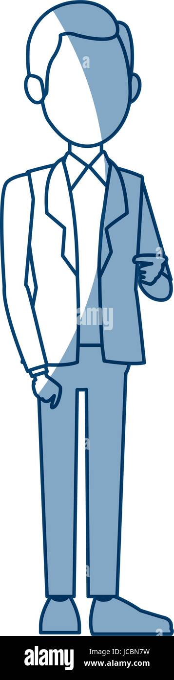 young businessman standing character pose vector illustration Stock ...