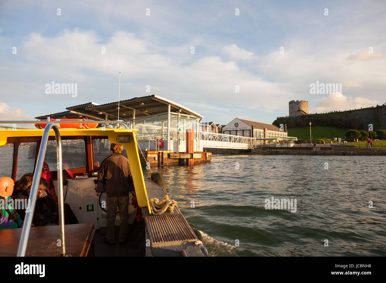 small passenger ferry boat sailing to Mount Batten Plymouth Devon with ...