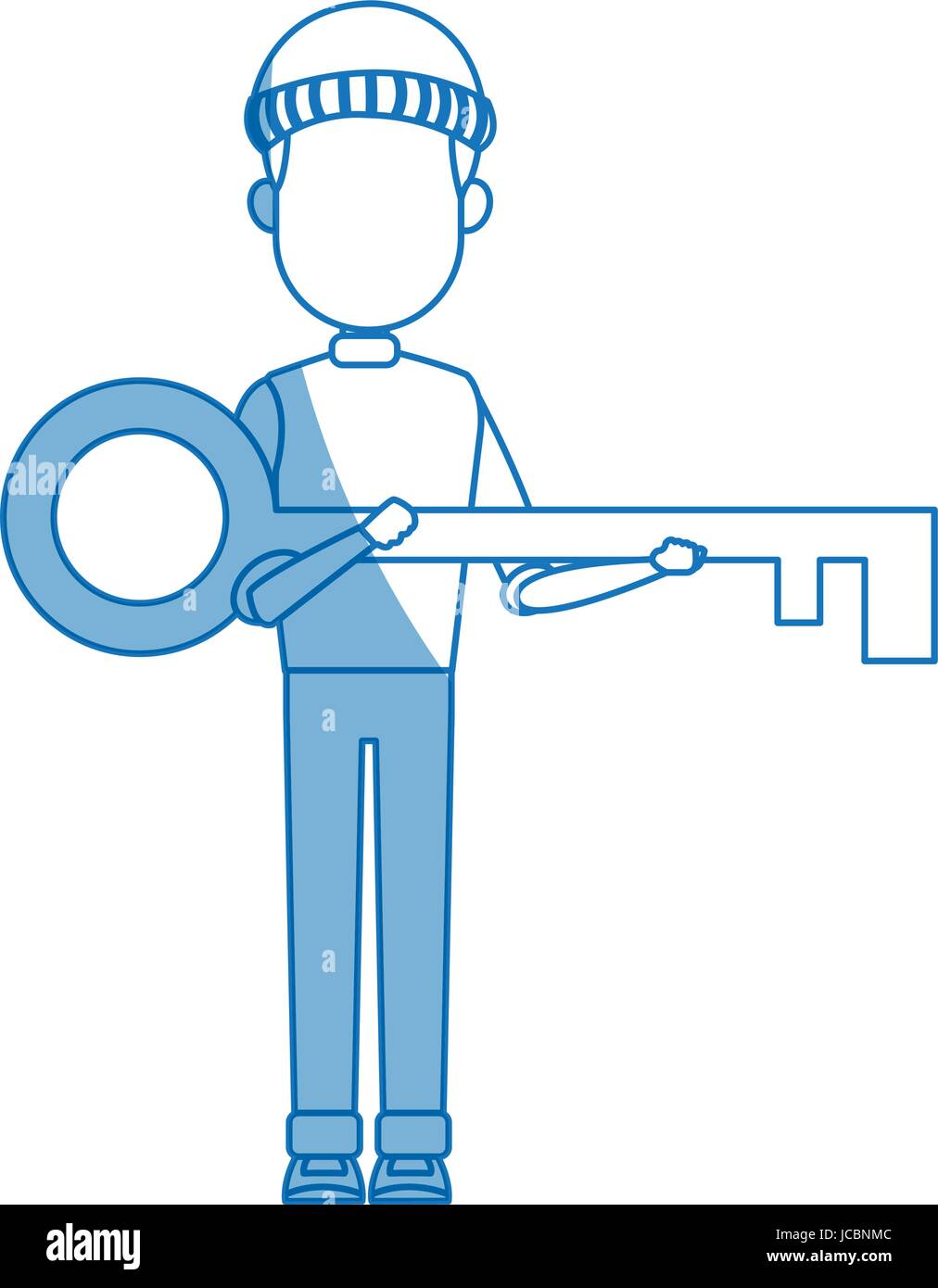 Man character holding key Stock Vector Images - Alamy