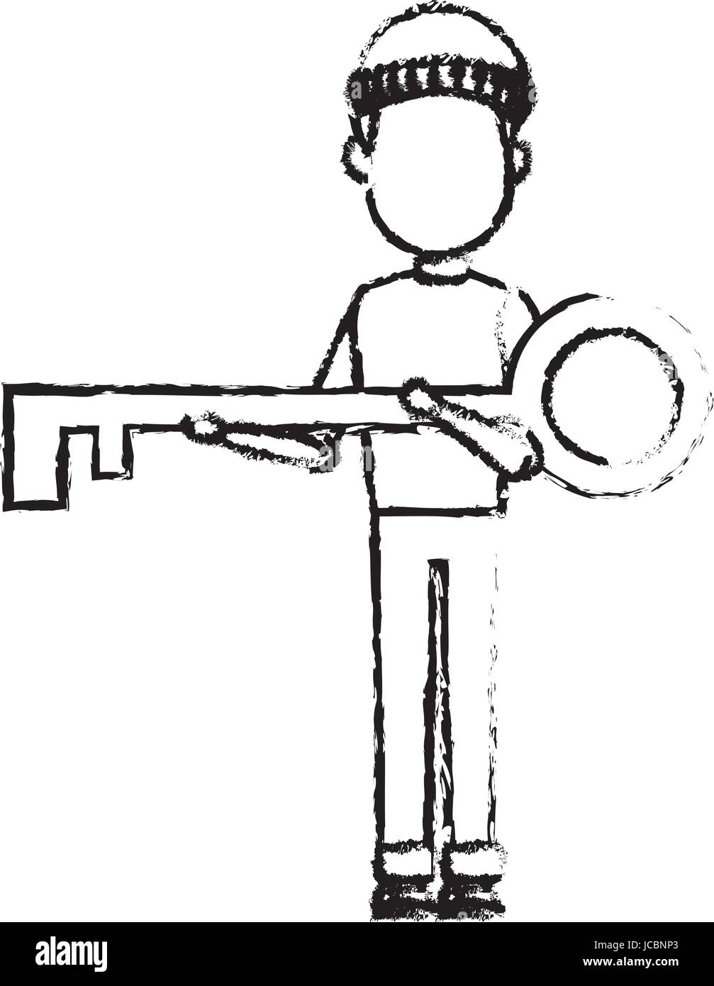 Man character holding key Stock Vector Images - Alamy