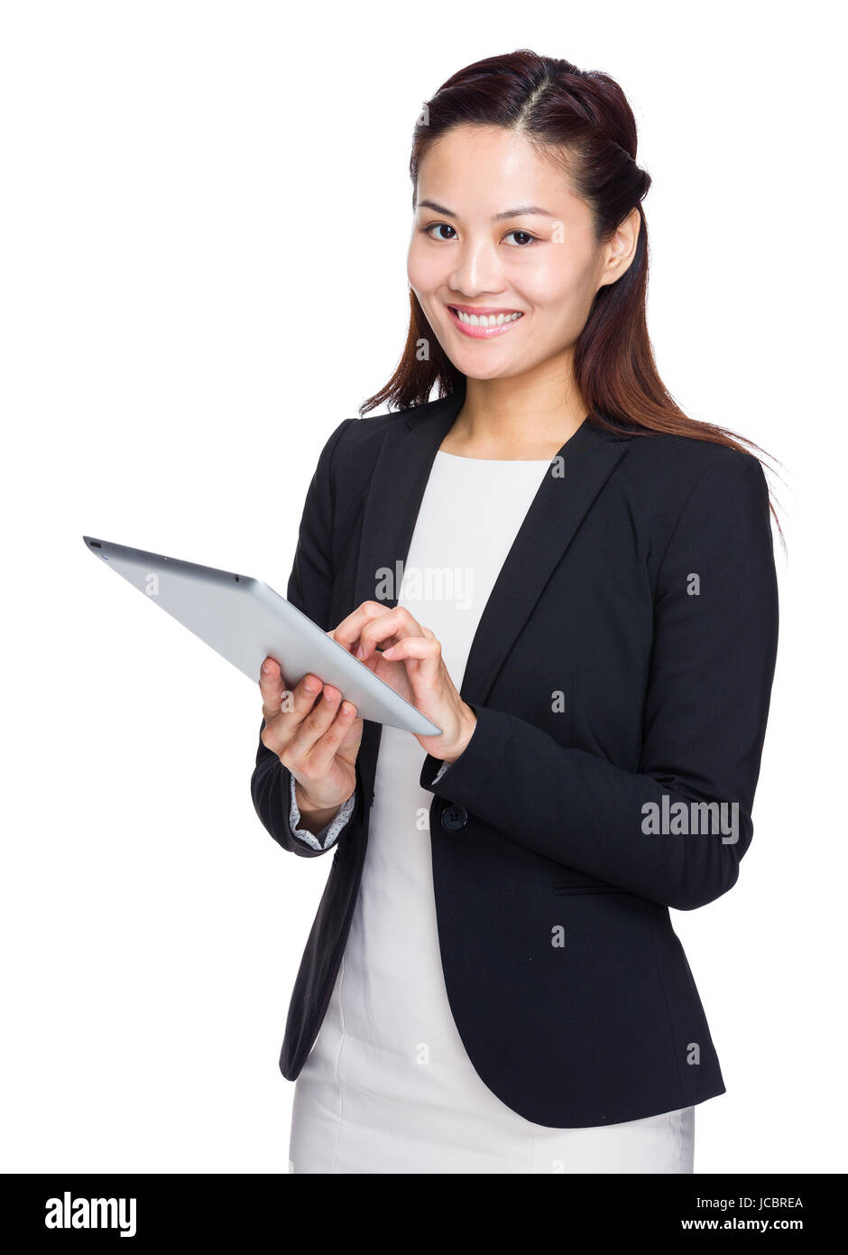 Woman with tablet Stock Photo - Alamy