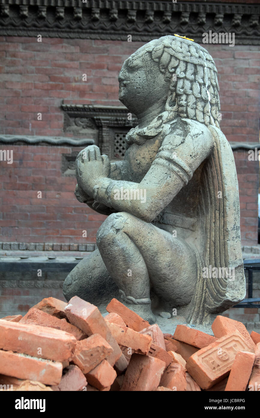 Stone statue of the Hindu God Lord Garuda, Durbar Square, Kathmandu ...