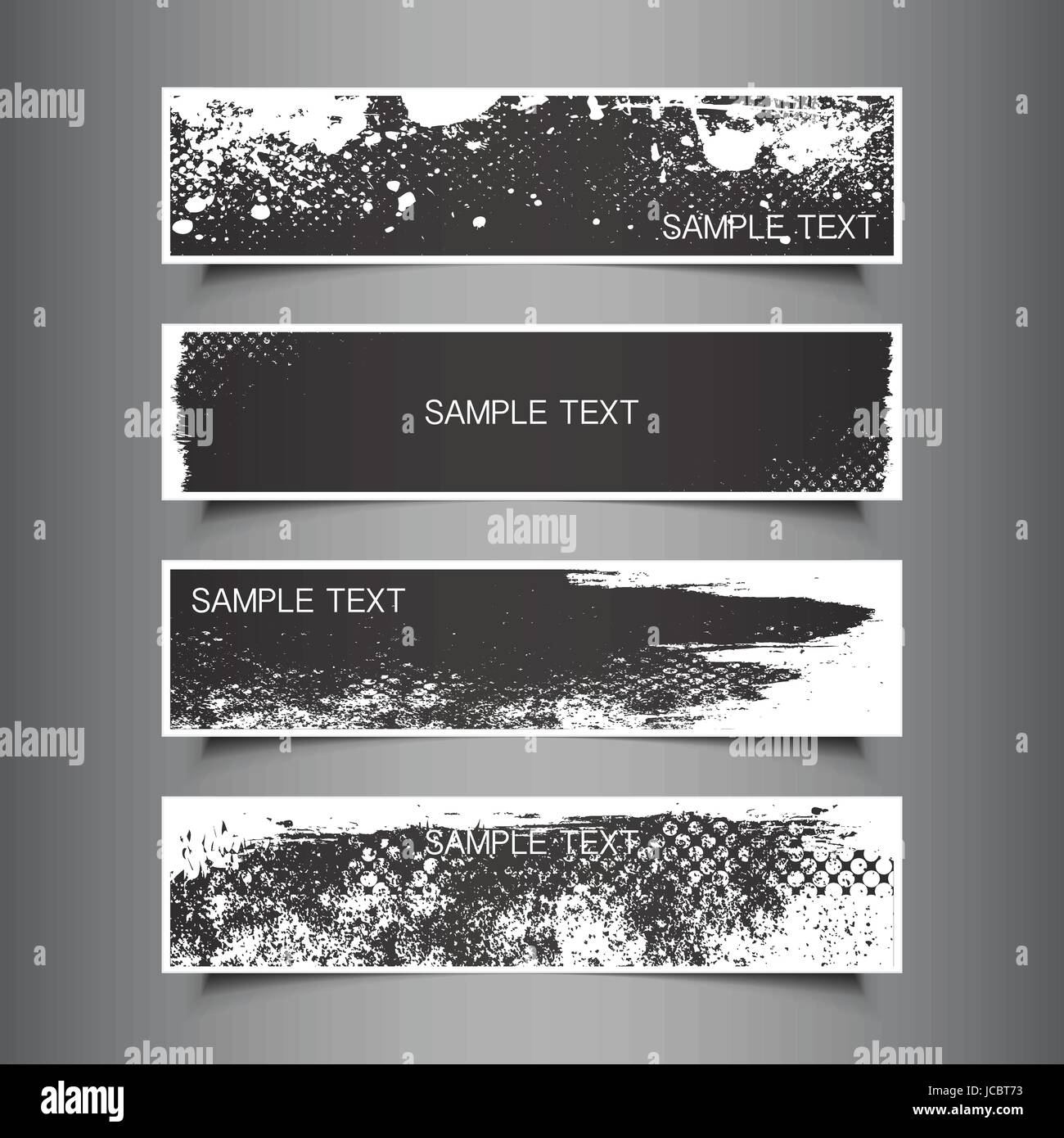 Grungy Tag, Label, Banner Designs - Abstract Black and White Banners in ...