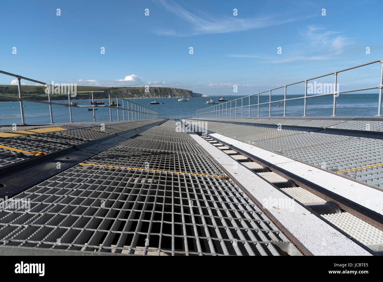 Lifeboat slipway at Swanage Dorset England UK June 2017 Stock Photo - Alamy
