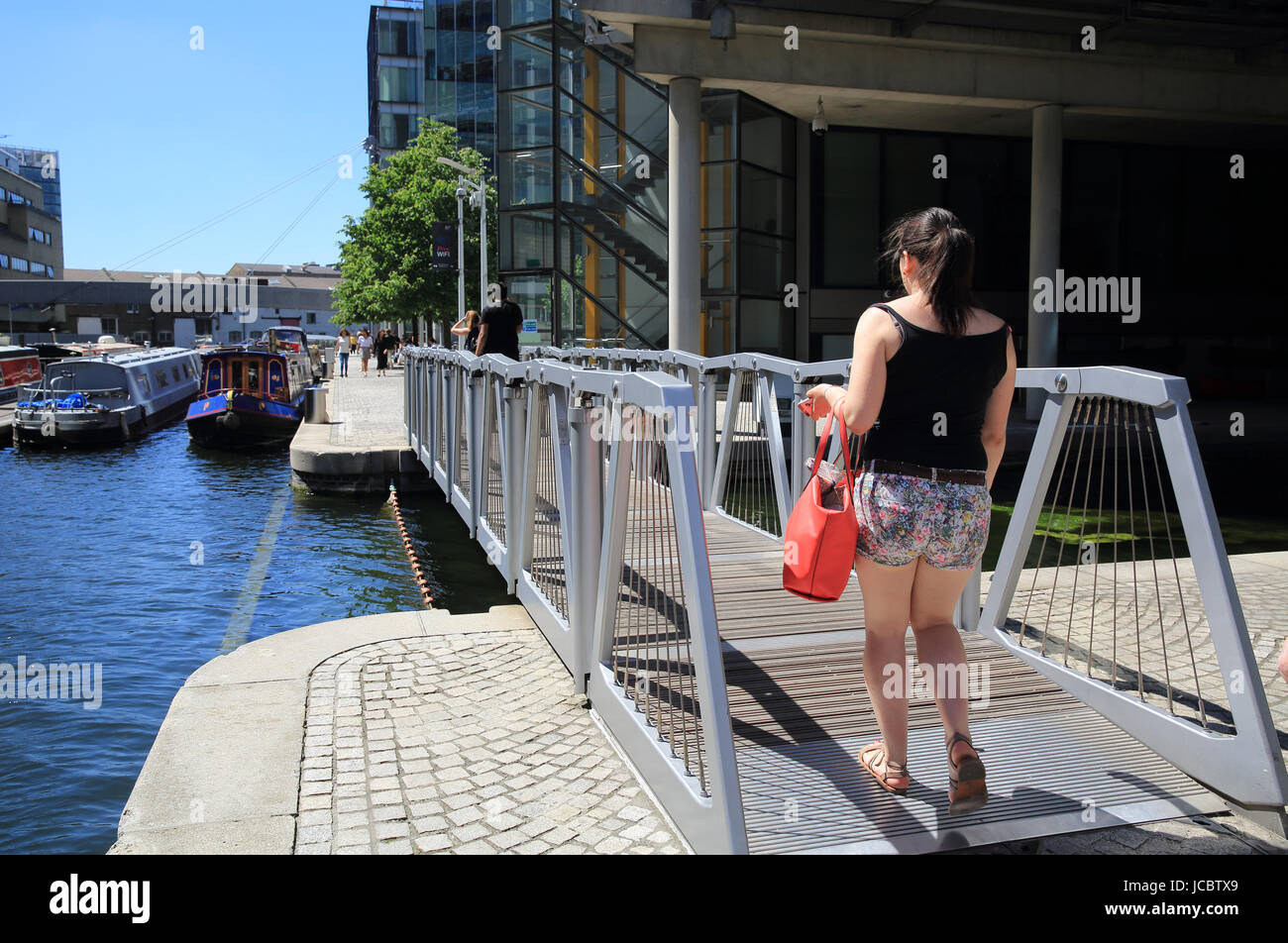 The Rolling Bridge, designed by the Heatherwick Studio, on Merchant ...