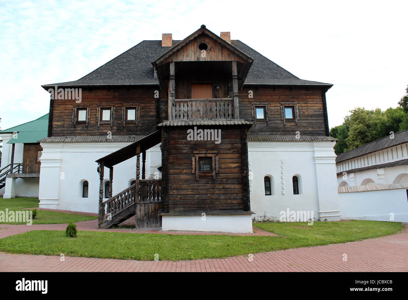 architecture of big old Slavonic building in Novgorod-Severskiy Stock ...