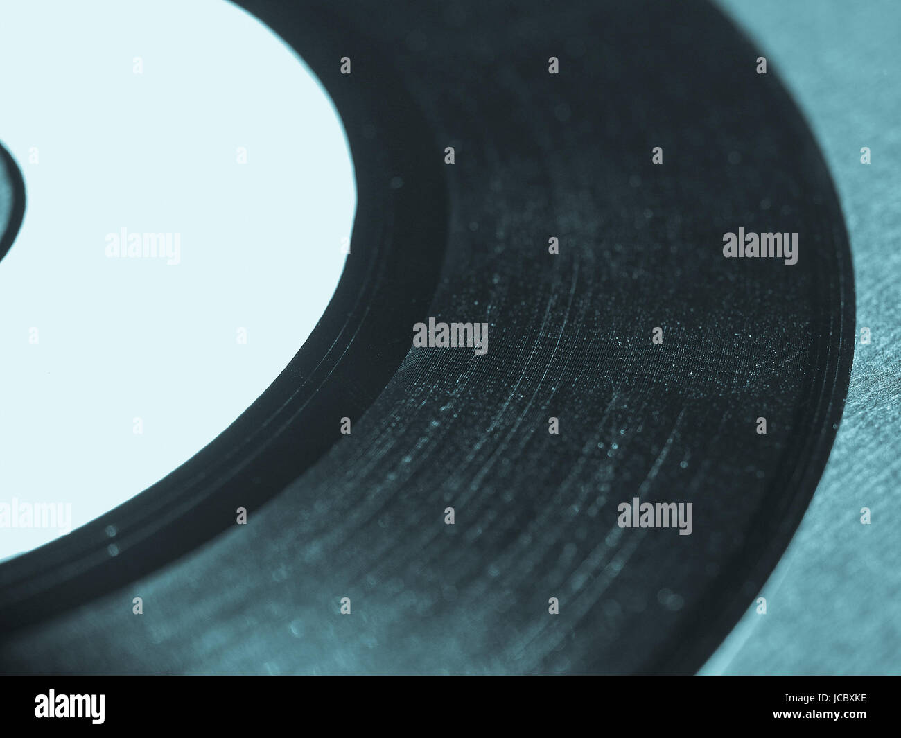 Vinyl record vintage analog music recording medium - cool cyanotype ...