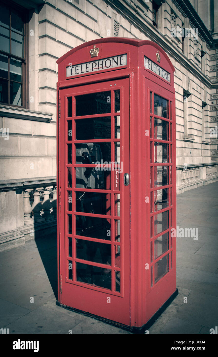 Vintage looking traditional red telephone hi-res stock photography and ...