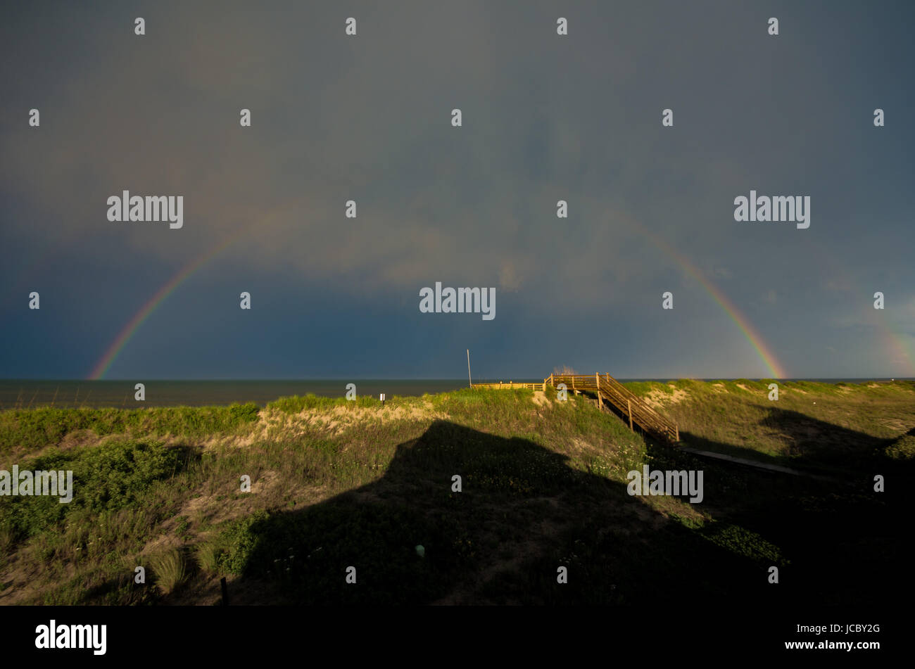 Rainbow over the Atlantic at the Outer Banks North Carolina Stock Photo ...