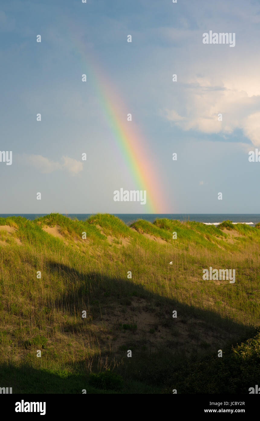 Rainbow over the Atlantic at the Outer Banks North Carolina Stock Photo ...