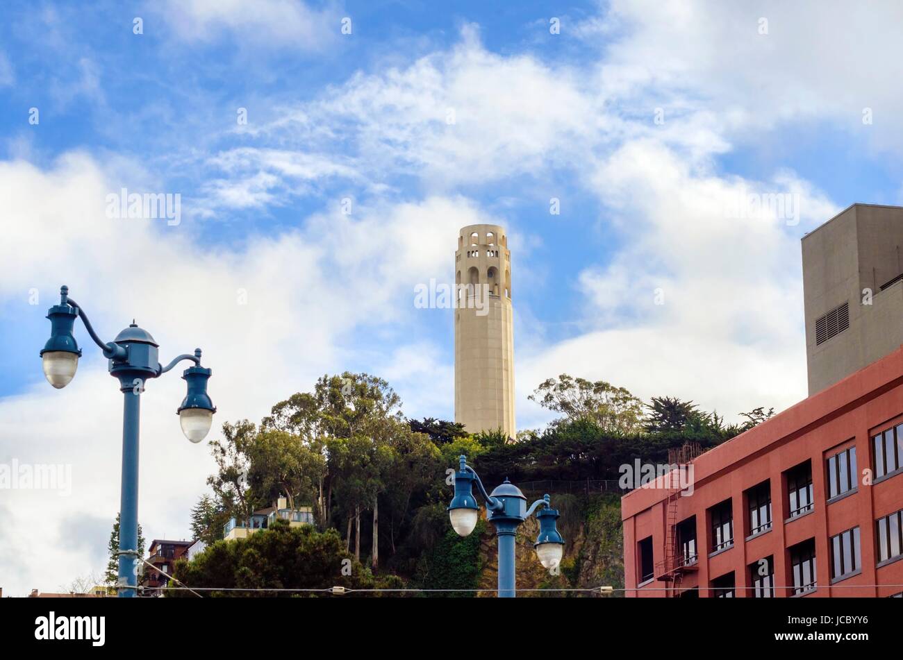 Coit Tower, aka the Lillian Coit Memorial Tower on Telegraph Hill ...