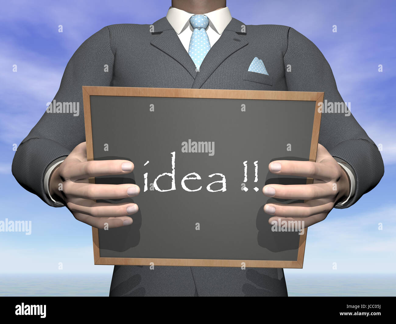 Businessman idea written on blackboard - 3D render Stock Photo - Alamy